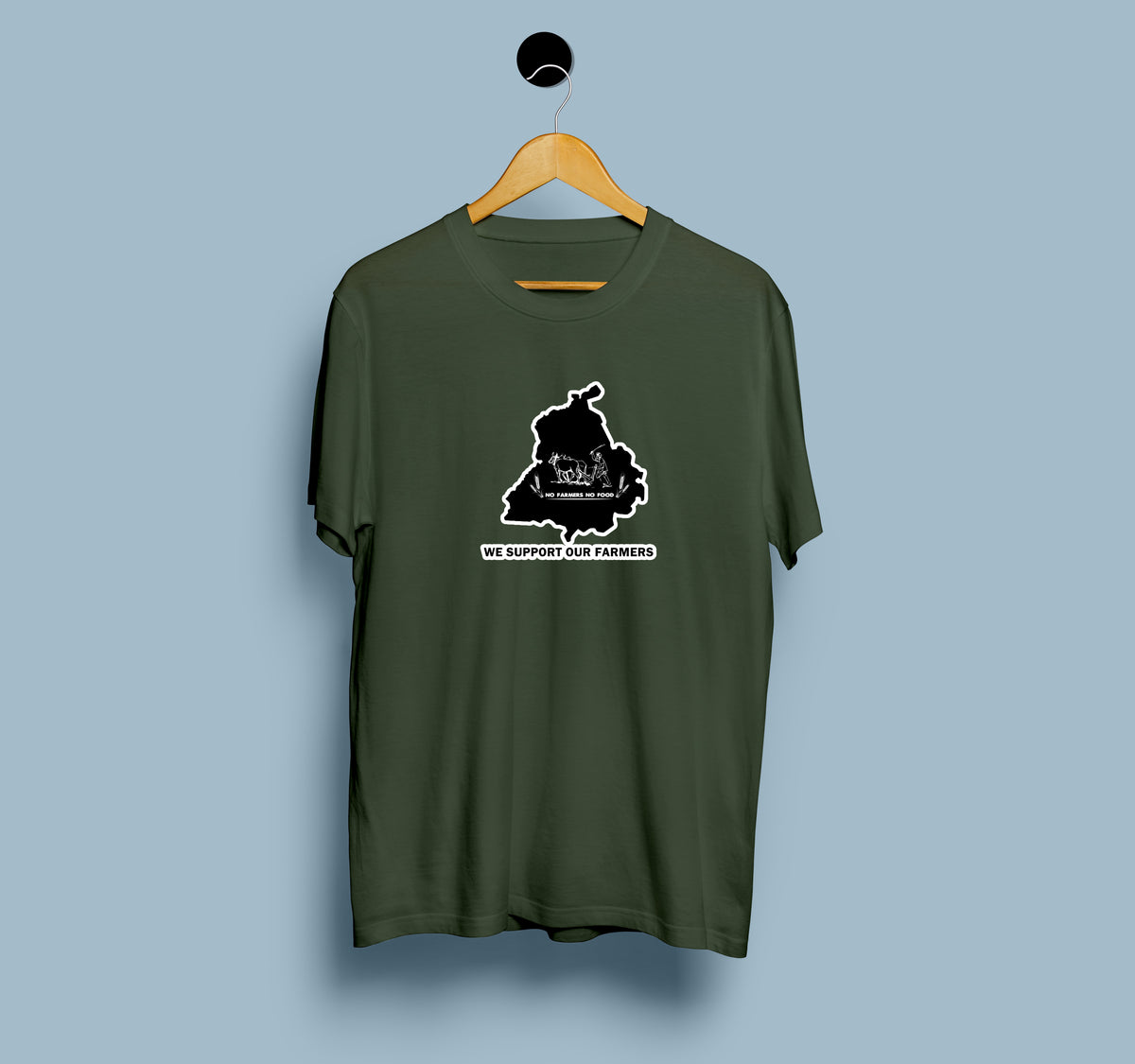 Buy We Support Our Farmers Custom Printed Tshirt Online for Men ...