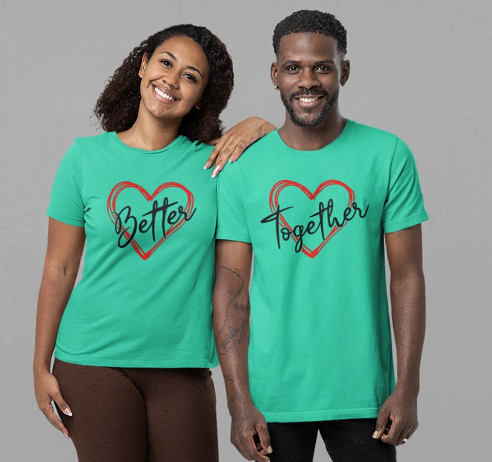 Buy Matching Better Together Couple T Shirts Online India – Punjabi Adda