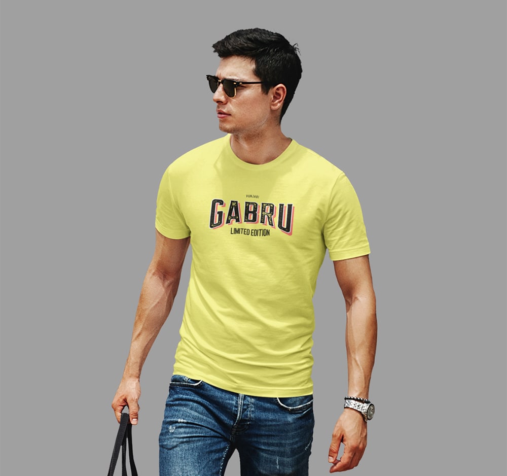 Buy Gabru Limited Edition Punjabi Slogan Printed T Shirt For Men India ...