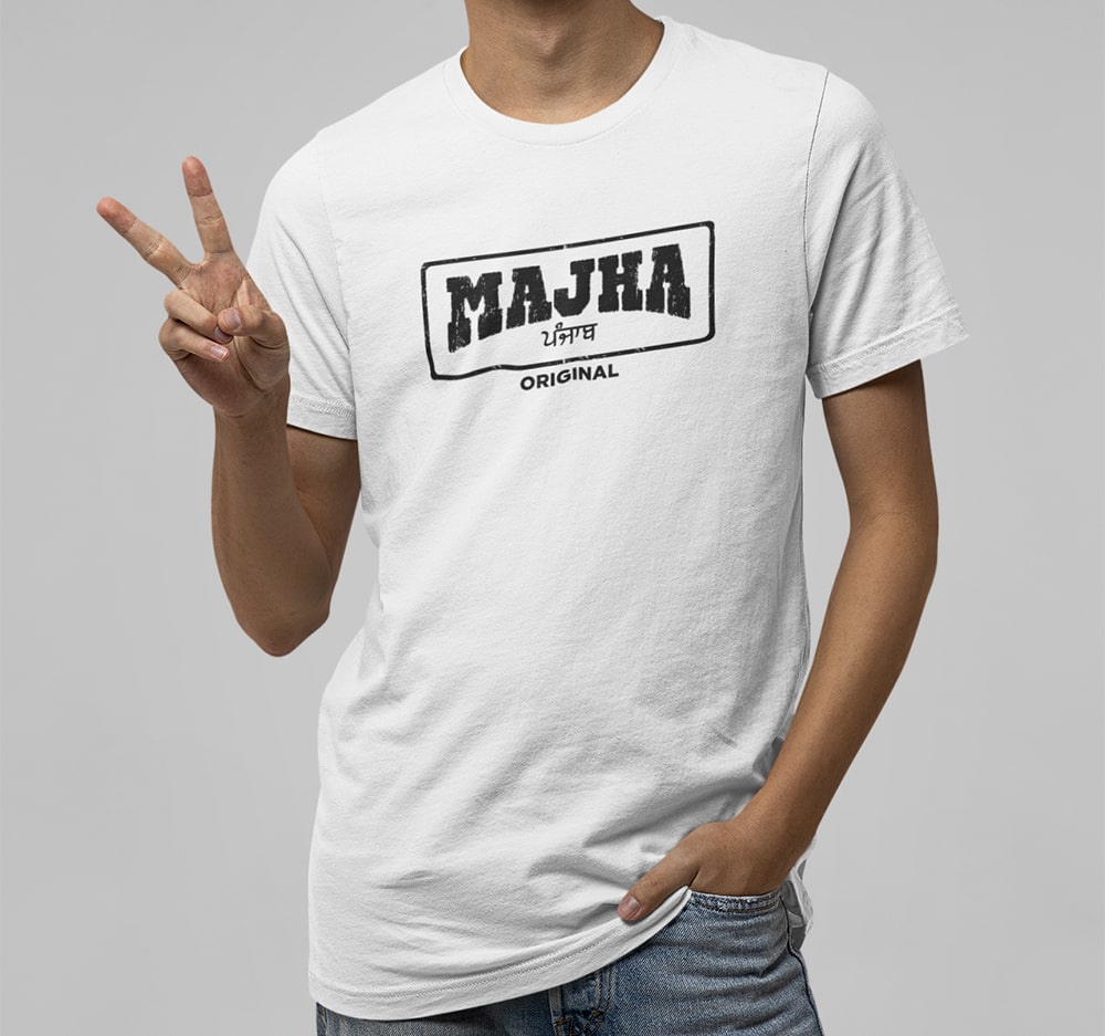 Buy Majha Punjab Slogan Printed Punjabi T Shirts Online For Men India – Punjabi Adda