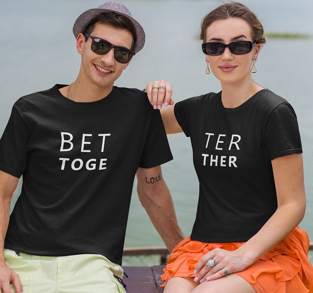 Buy Matching Better Together Couple T Shirts Online India – Punjabi Adda