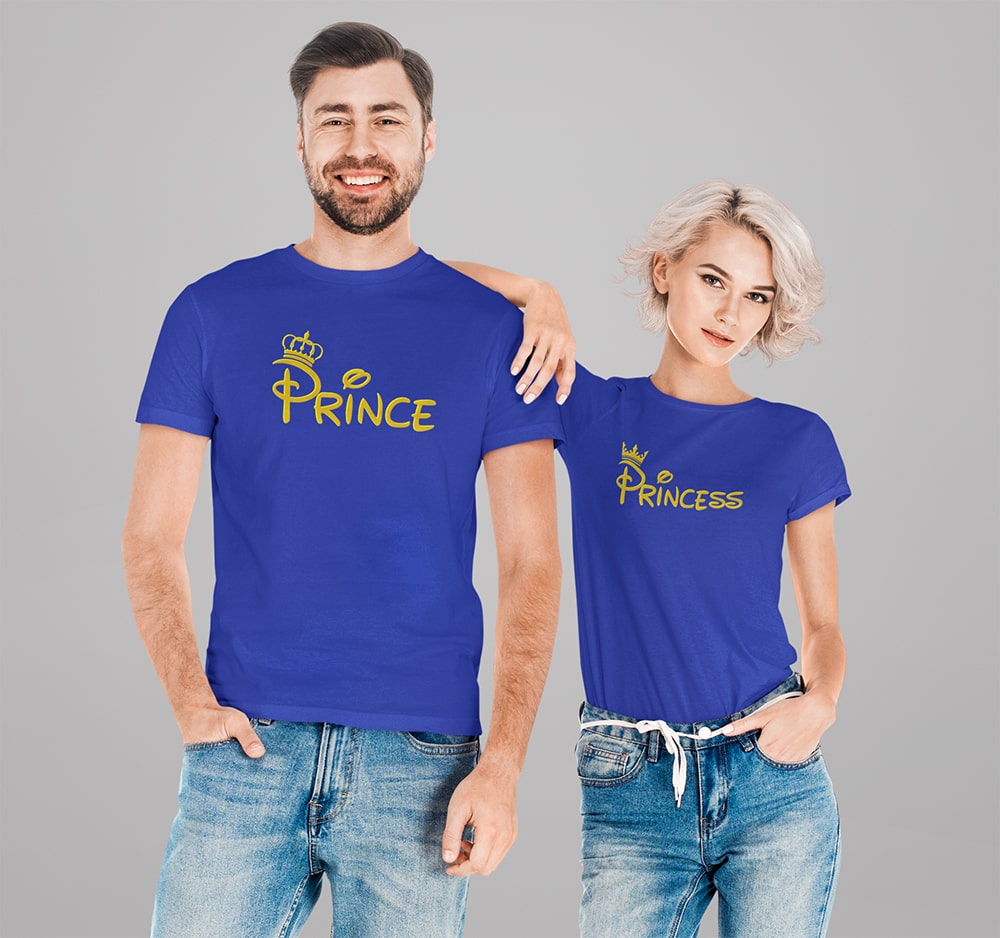 Prince Princess Couple T Shirt - Buy Custom Printed Couple T Shirts ...