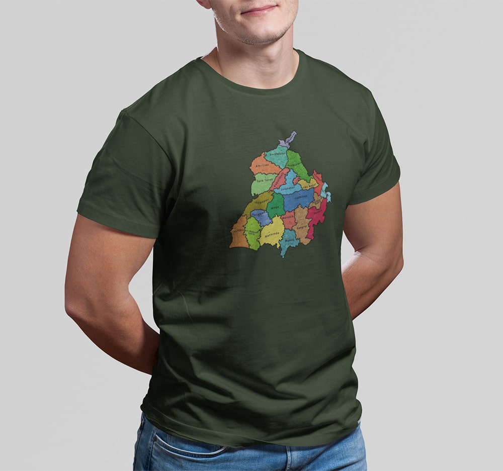 Punjab Map T Shirt - Buy Punjabi Custom Printed Tshirts Online for Men ...