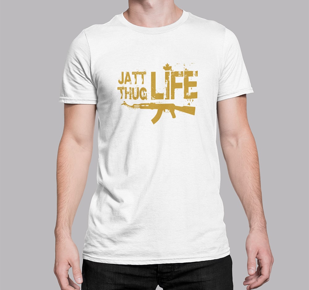 Buy Jatt Thug Life Men Punjabi Printed Tshirts Online For Men – Punjabi ...